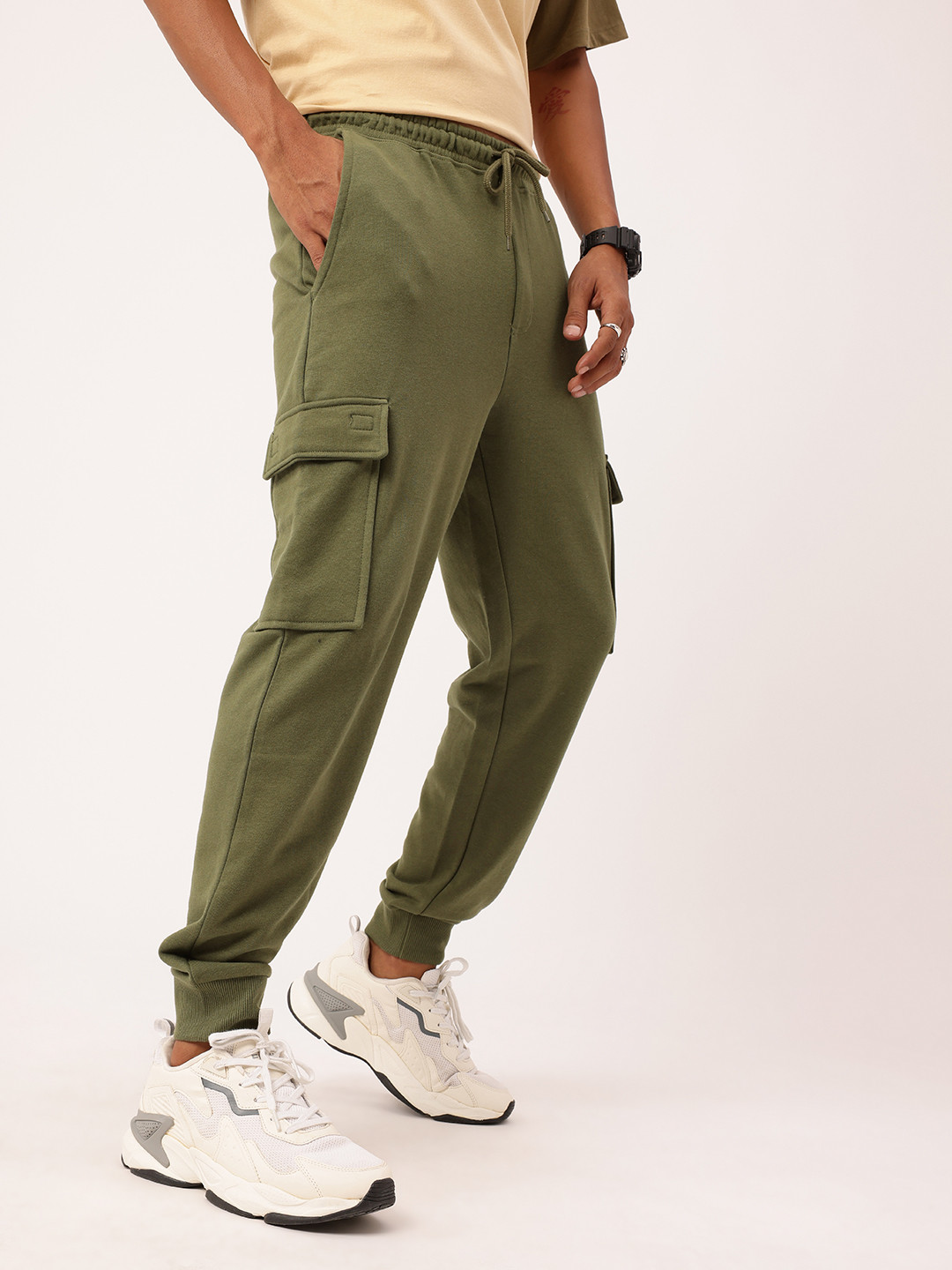 Buy Kook N Keech Men Urban Savvy Cotton Terry Relaxed Fit Joggers ...