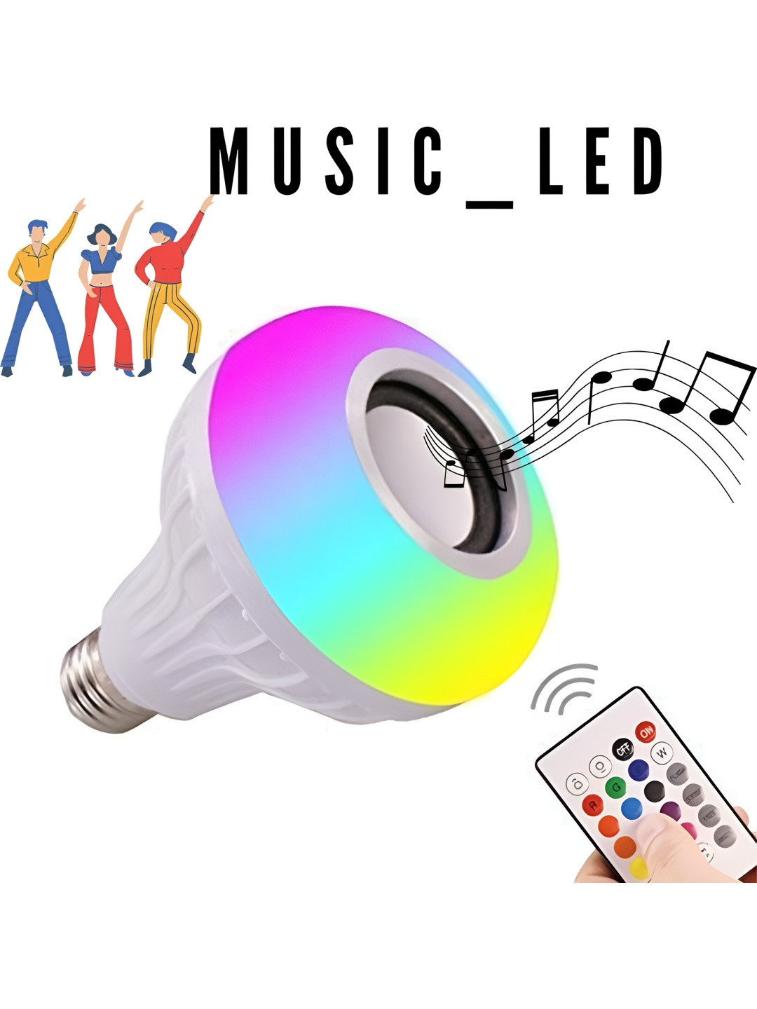 Buy ENORMITY White LED Music Light Bulb With Bluetooth Remote ...