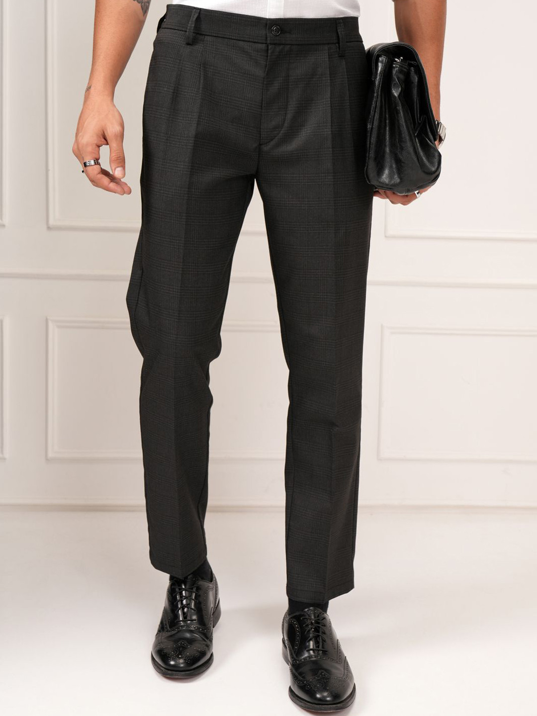 Buy HIGHLANDER Men Mid Rise Pleated Trousers - Trousers for Men ...