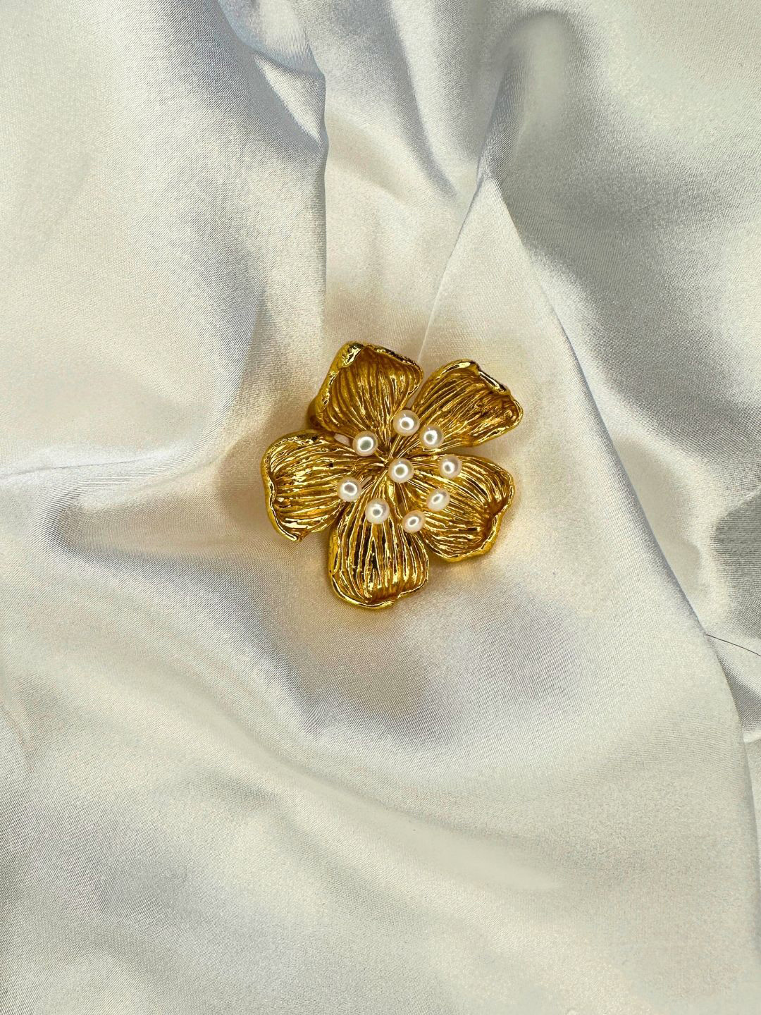 Buy Nihiraa Gold Plated Pearl Beaded Finger Ring - Ring for Women 30196382 | Myntra