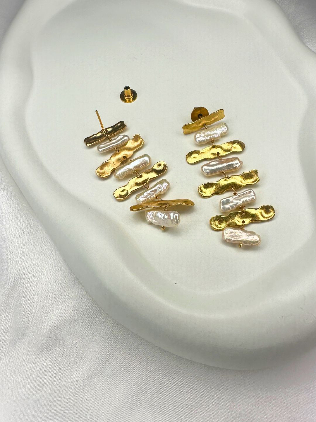 Buy Nihiraa Serenity Gold Plated Pearls Beaded Contemporary Drop Earrings - Earrings for Women ...