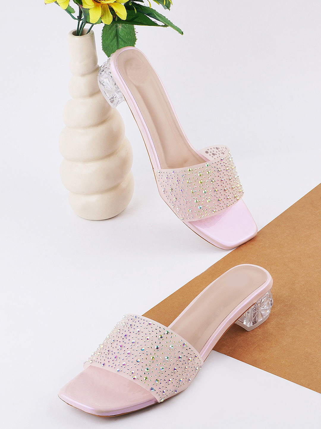 Buy Try Me Women Embellished Party Block Sandals Hells - Heels for ...