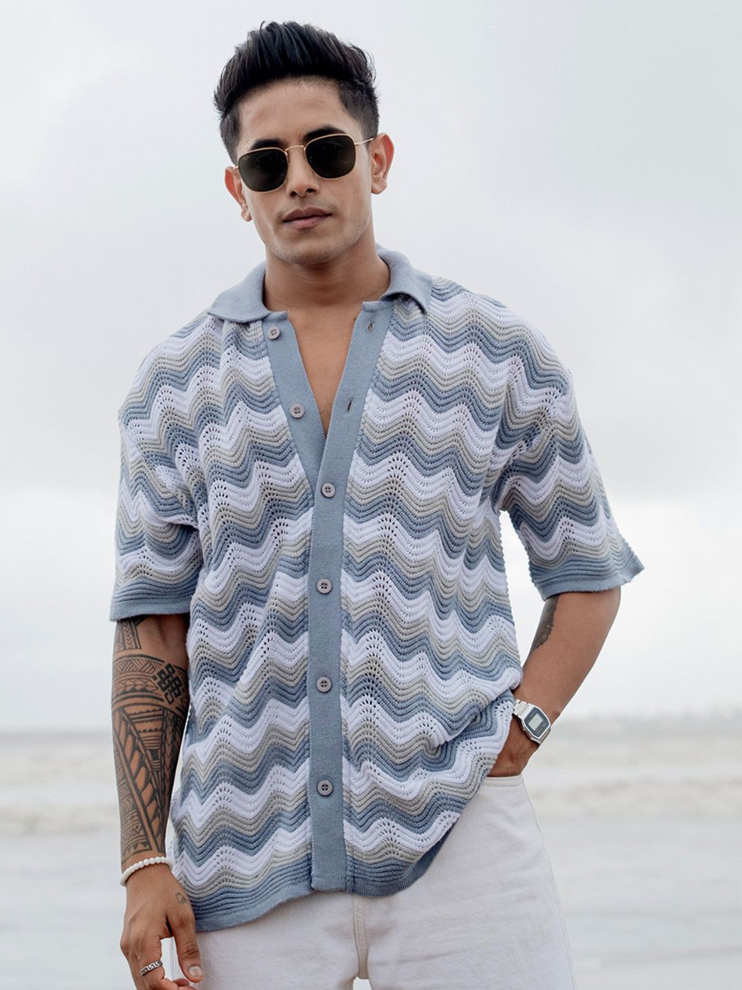 Buy Powerlook Men Semi Sheer Printed Casual Shirt - Shirts for Men ...