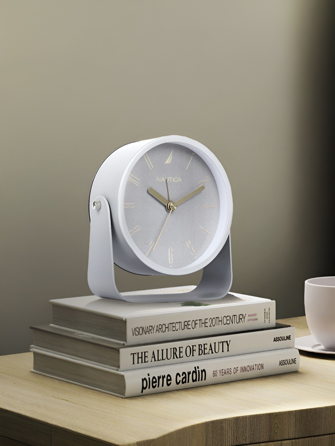 Buy Nautica Grey Round Contemporary Alarm Clock - Clocks for Unisex ...