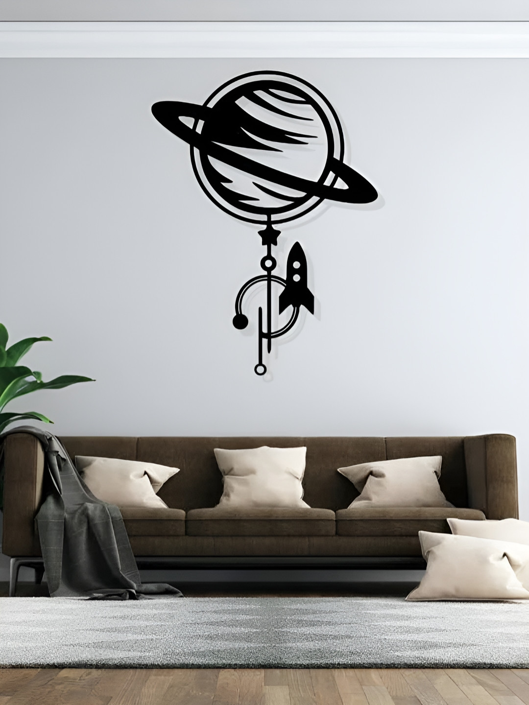 Buy ARTROOMS Black Saturn Wall Decor - Wall Decor for Unisex 30208130 ...