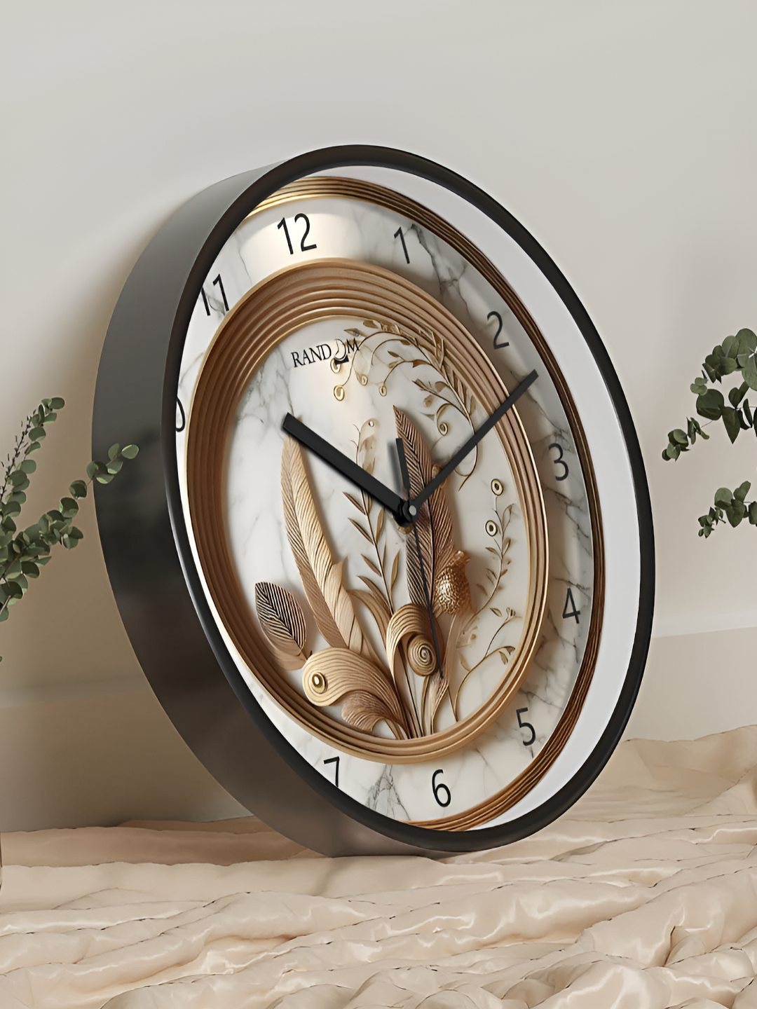 Buy RANDOM Printed Round Shaped Sweep Silent Movement Contemporary Wall ...