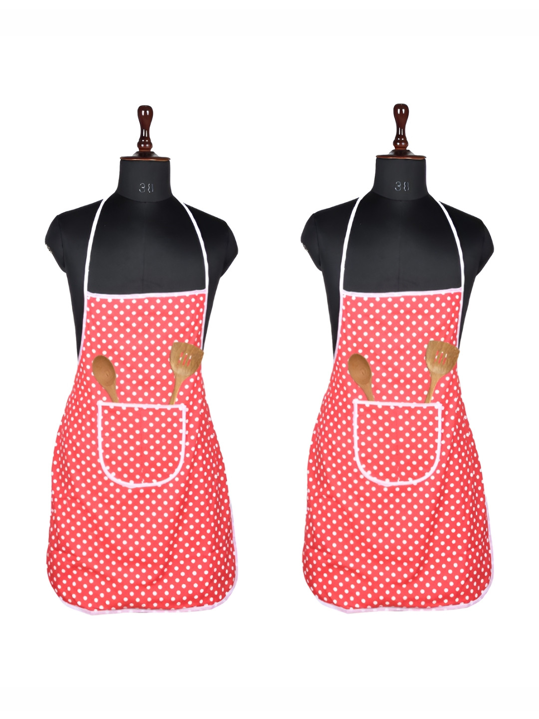 Buy Kuber Industries Red & White 2 Pieces Printed Waterproof Kitchen ...