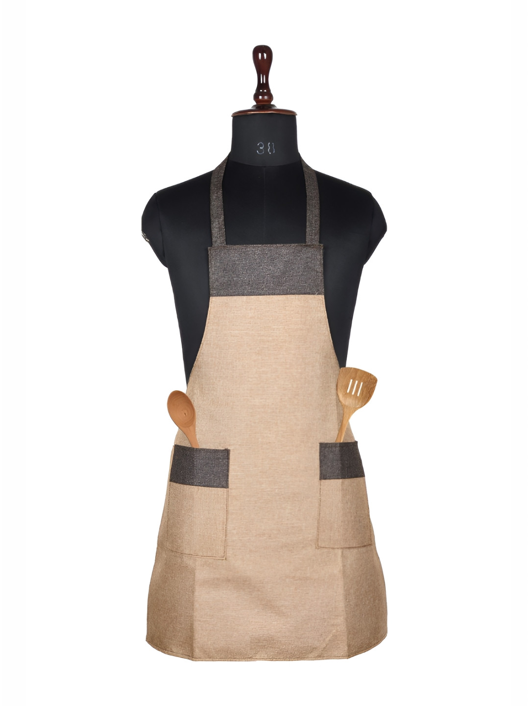 Buy Kuber Industries Beige & Grey Jute Waterproof Kitchen Apron ...
