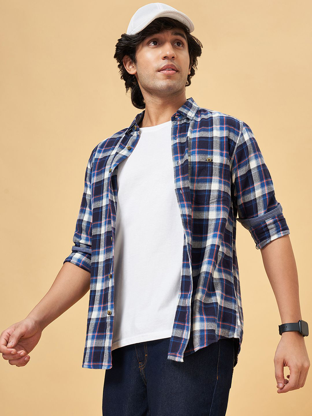 Buy SF JEANS By Pantaloons Men Slim Fit Checked Casual Shirt - Shirts ...