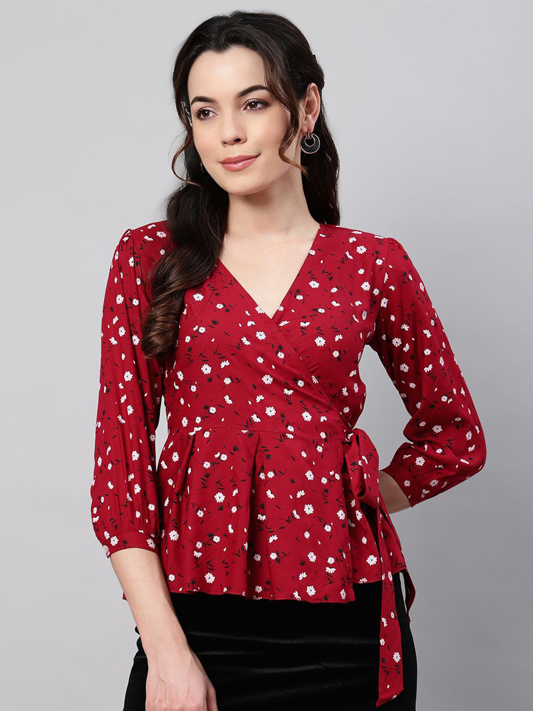 Buy FLAMBOYANT Floral Print Wrap Top - Tops for Women 30219431 | Myntra