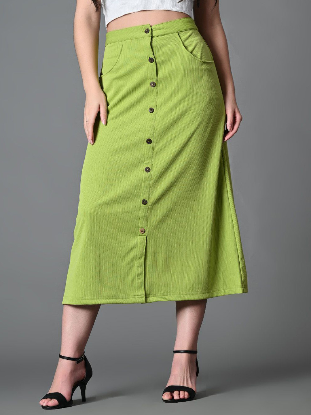 Buy Roadster Front Slit Midi A Line Skirts - Skirts for Women 30221823 ...