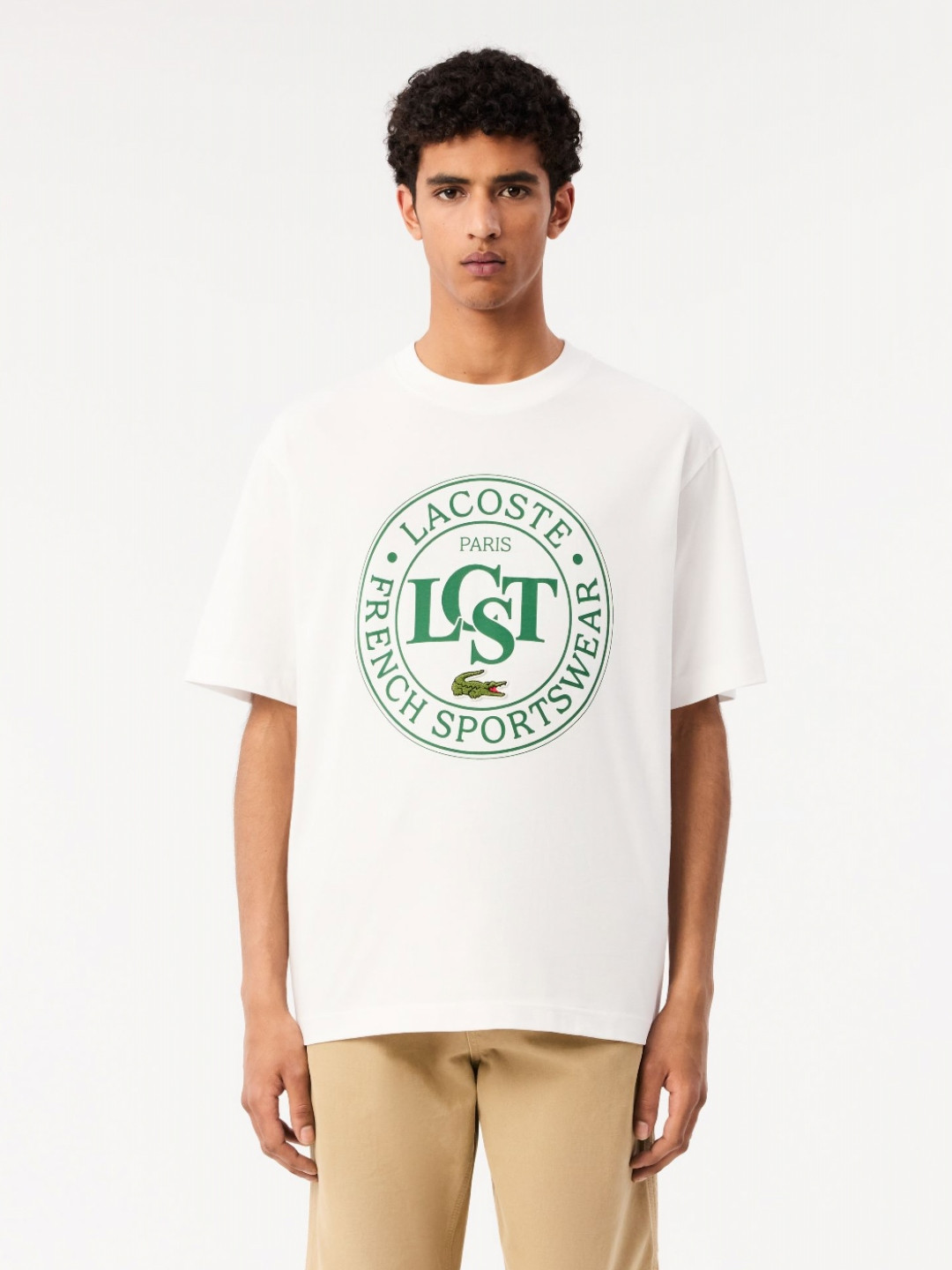 Buy Lacoste Men Typography Printed T Shirt - Tshirts for Men 30222529 ...