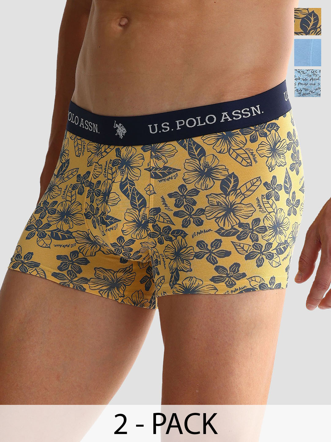 Buy U.S. Polo Assn. Pack Of 3 Printed Mid Rise Short Trunks OET08 MU5 ...