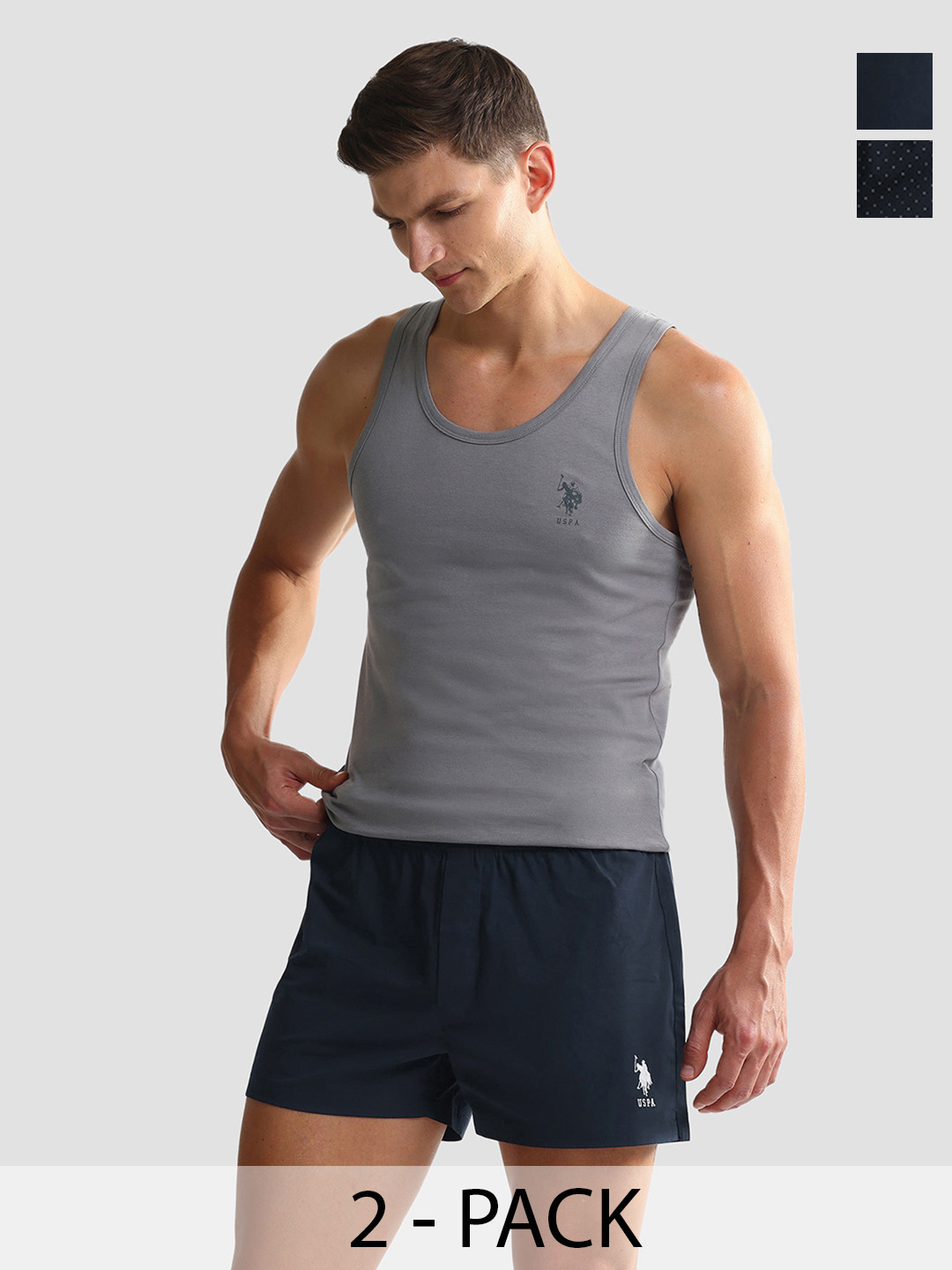 Buy U.S. Polo Assn. Men Pack Of 2 Printed Pure Cotton Boxers OEX05 195 ...