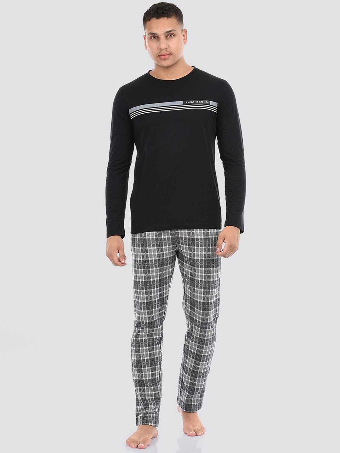 Buy EXCEED Men Striped Printed Night Suit - Night Suits for Men ...