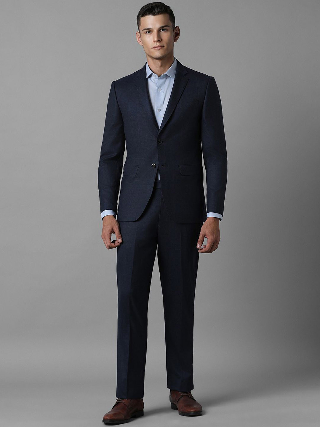 Buy Luxure By Louis Philippe Slim Fit Single Breasted Two Piece Men ...