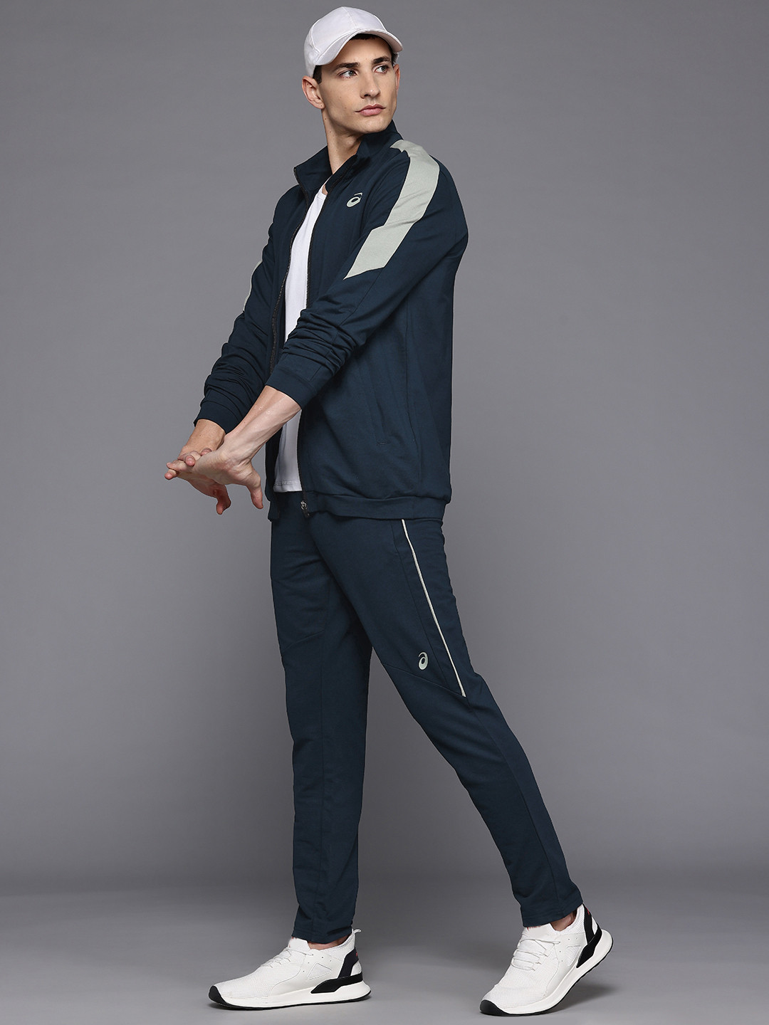 Buy ASICS Mock Collar Colorblocked Detail Sports Tracksuit - Tracksuits ...