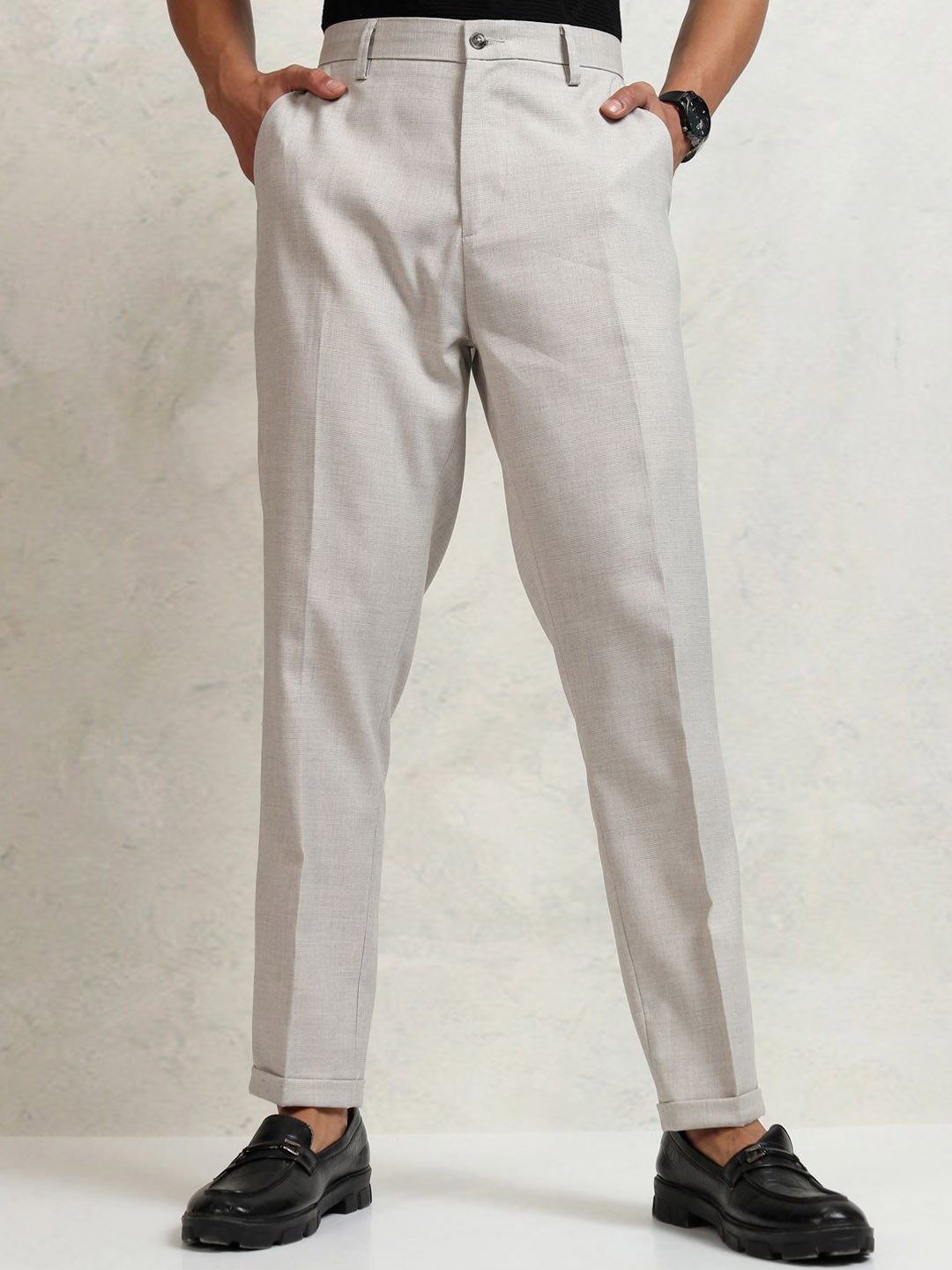 Buy HIGHLANDER Men Mid Rise Tapered Fit Bootcut Trousers - Trousers for ...