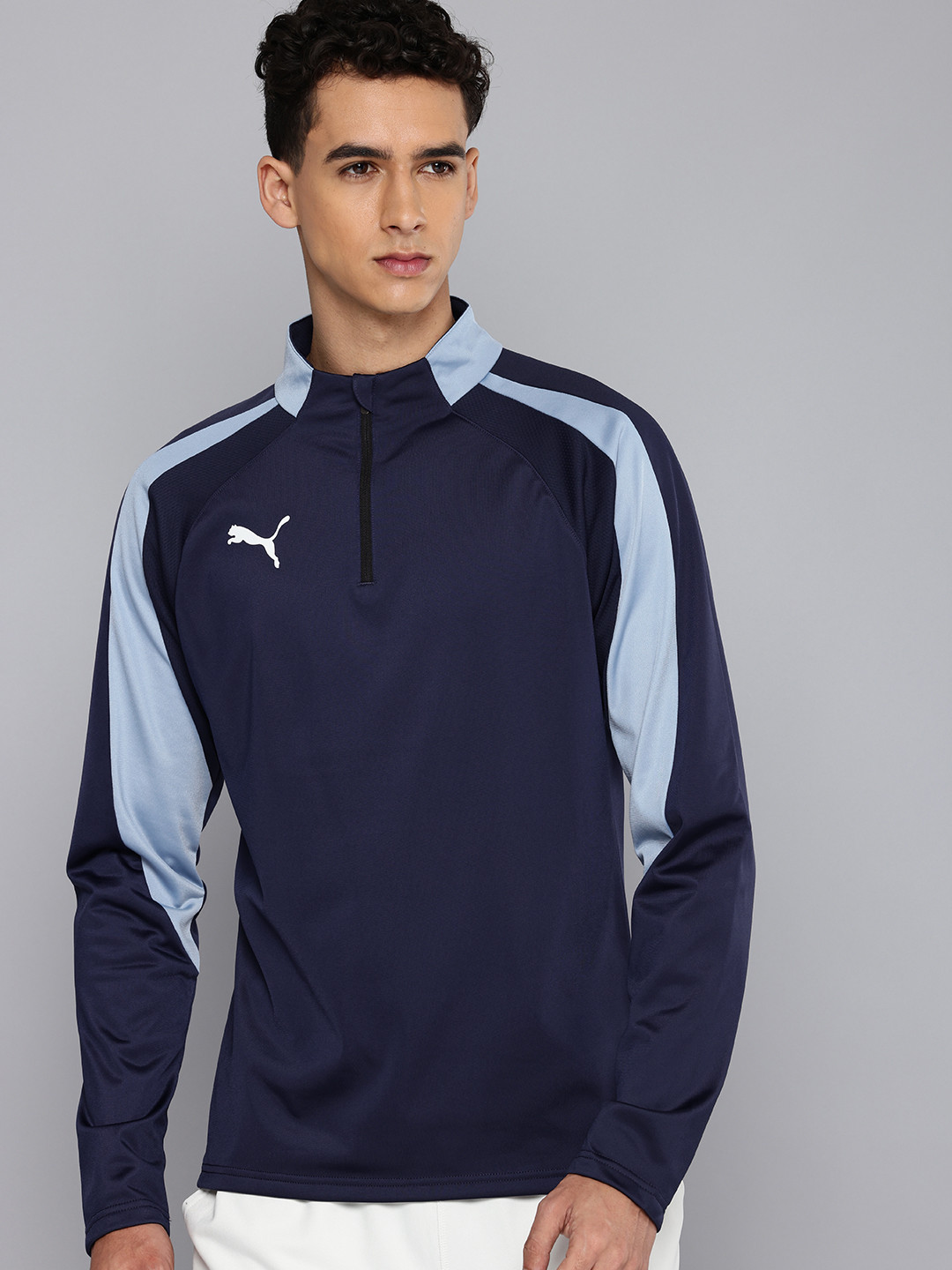 Buy Puma Individual LIGA Quarter Slim Fit DryCell Football T Shirt ...