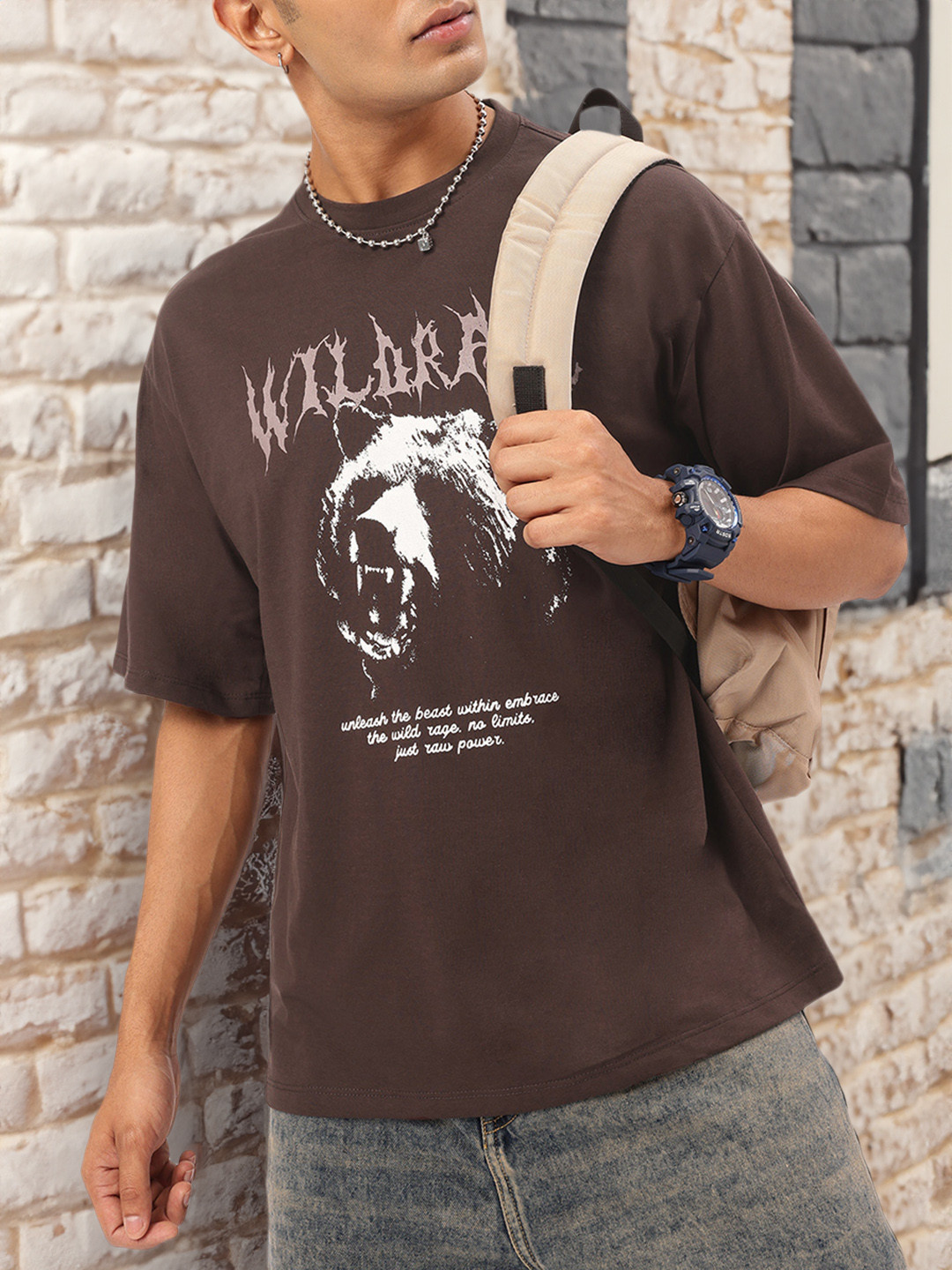 Buy Kook N Keech Wild & Free Quirky Print Relax Tee - Tshirts for Men ...