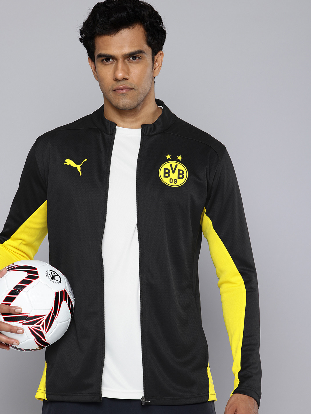 Buy Puma Borussia Dortmund Slim Fit DryCell Colourblocked Football ...