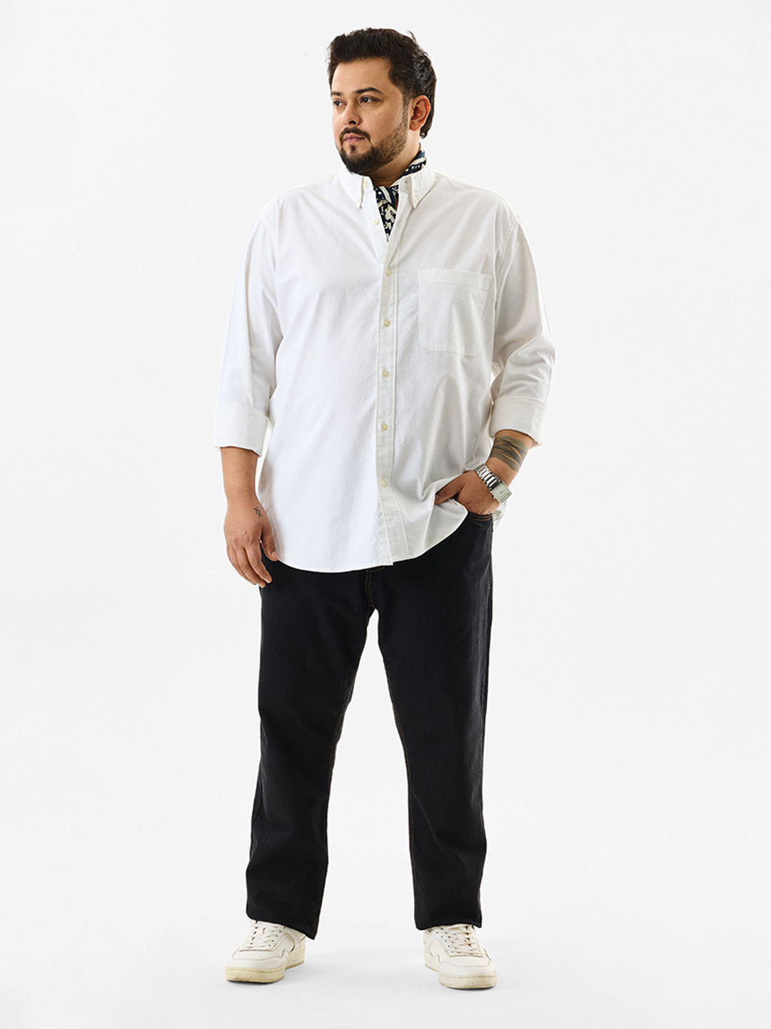 Buy Snitch Men Plus Size Smart Slim Fit Opaque Formal Shirt - Shirts ...