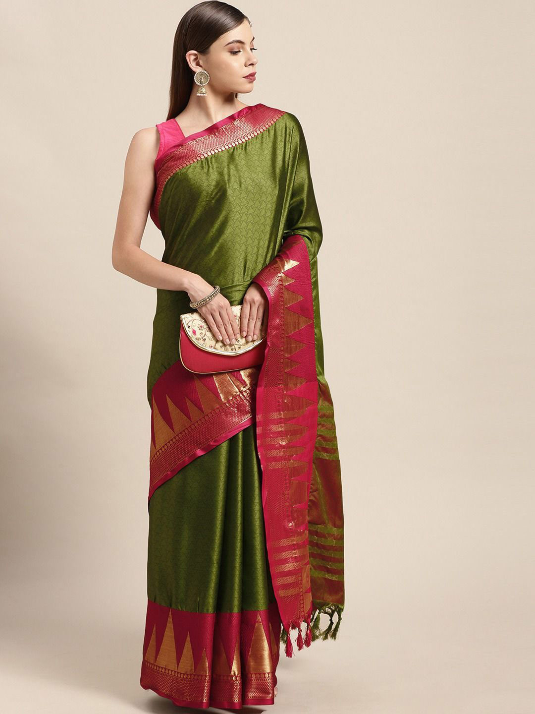 Buy VASTRANAND Zari Silk Blend Banarasi Saree - Sarees for Women ...