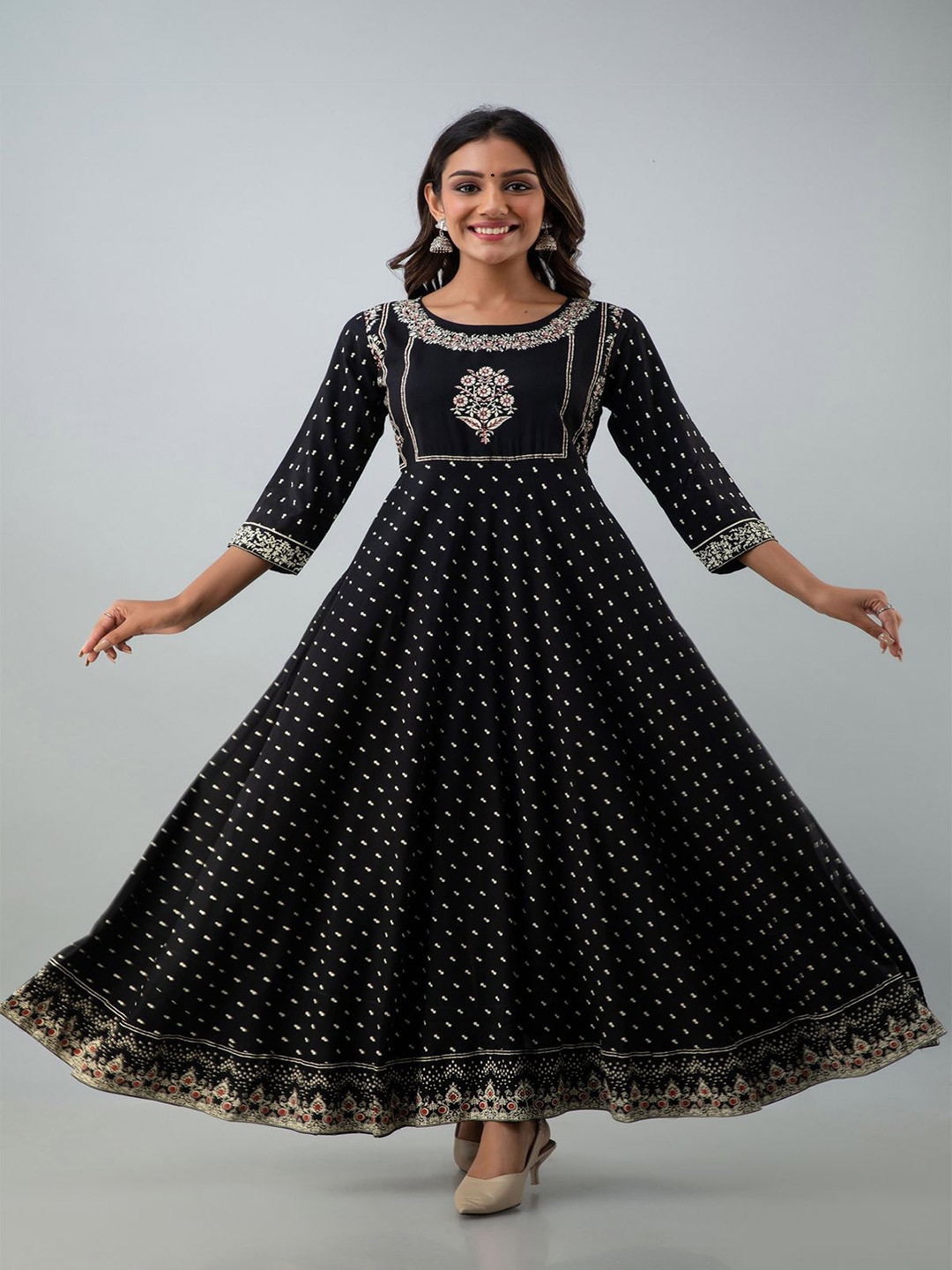 Buy Anouk Ethnic Motifs Print Liva Maxi Dress - Dresses for Women ...