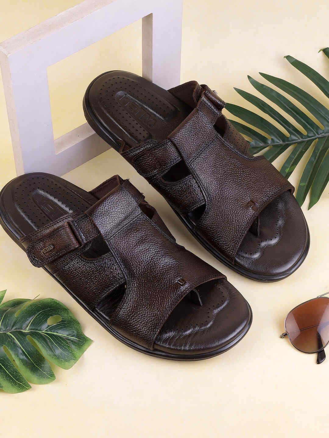Buy Metro Men Leather Comfort Sandals - Sandals for Men 30244866 | Myntra