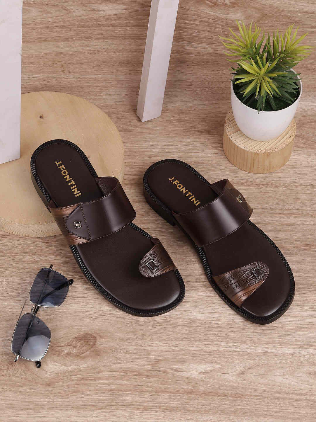 Buy J.FONTINI Men Leather Comfort Sandals - Sandals for Men 30245341 ...