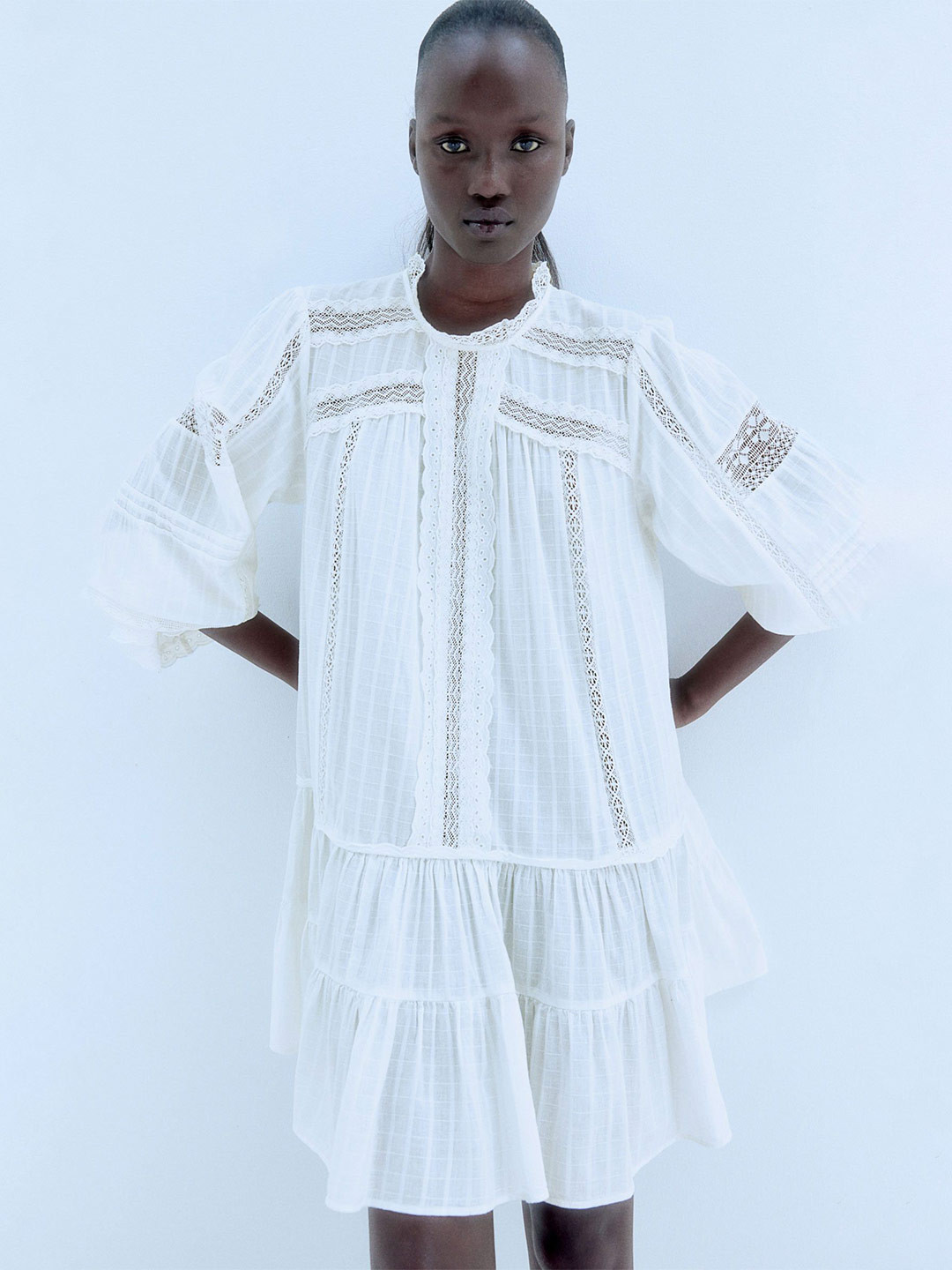 Buy H&M Lace Trimmed Cotton Dress - Dresses for Women 30245464 | Myntra