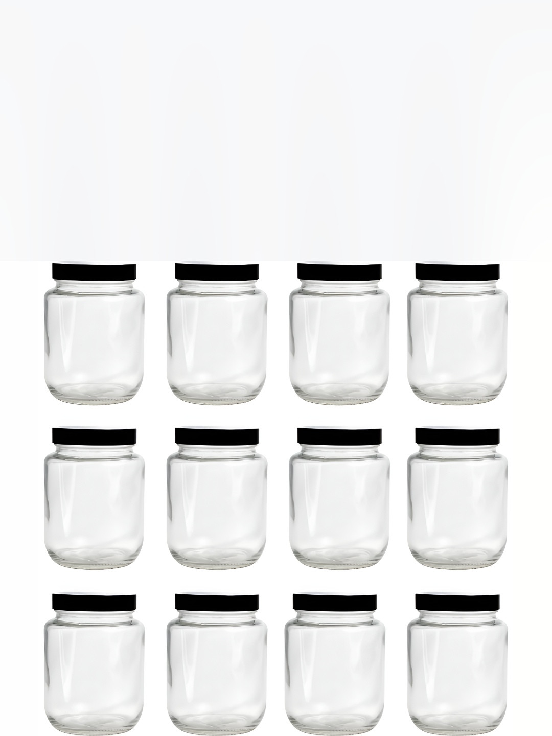 Buy Tyche Enterprises 12 Pcs Transparent & Black Glass Storage ...