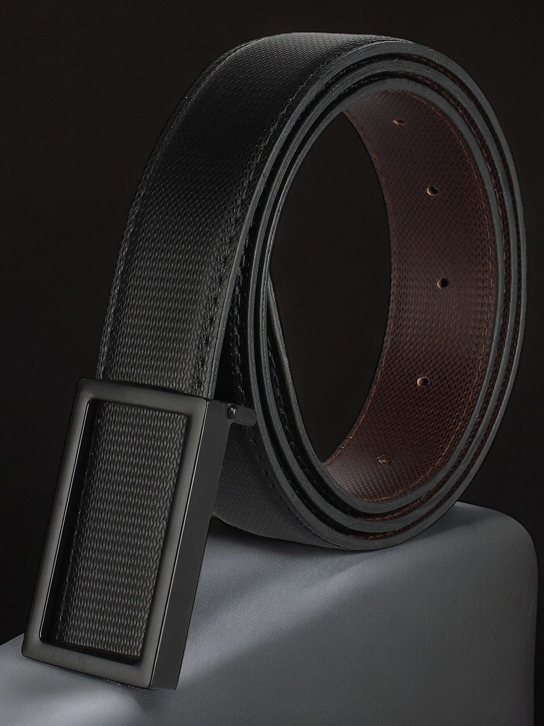 Buy INVICTUS Men Textured Push Pin Closure Belt - Belts for Men ...