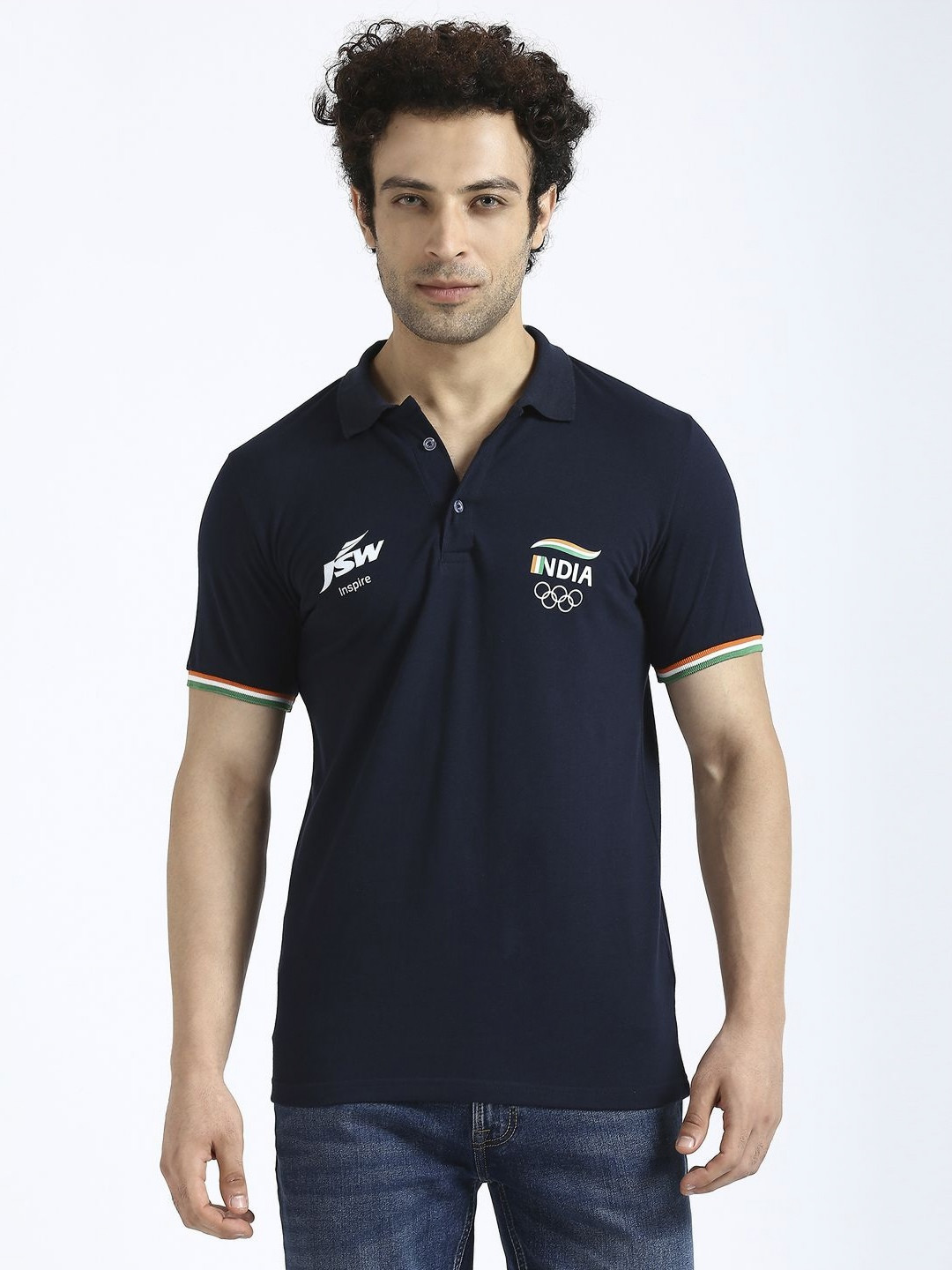 Buy FanCode Men Official Olympics Monochrome Polo Fan Merchandise ...