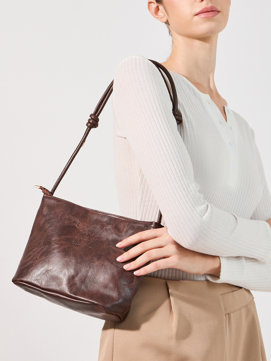 Buy Styli PU Oversized Bucket Shoulder Bag - Handbags for Women ...