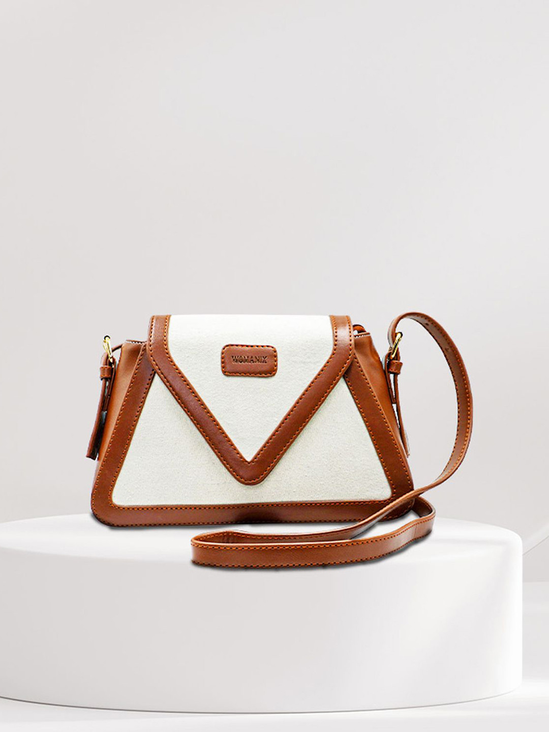 Buy Womanix Women Structured Handheld Bag With Cut Work - Handbags for ...