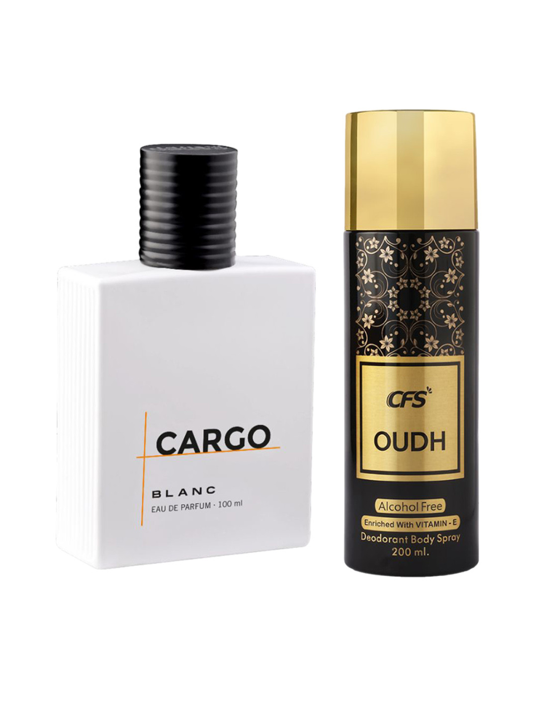 Buy CFS Set Of Cargo Blanc Eau De Parfum 100ml & Oudh Black Deodorant ...