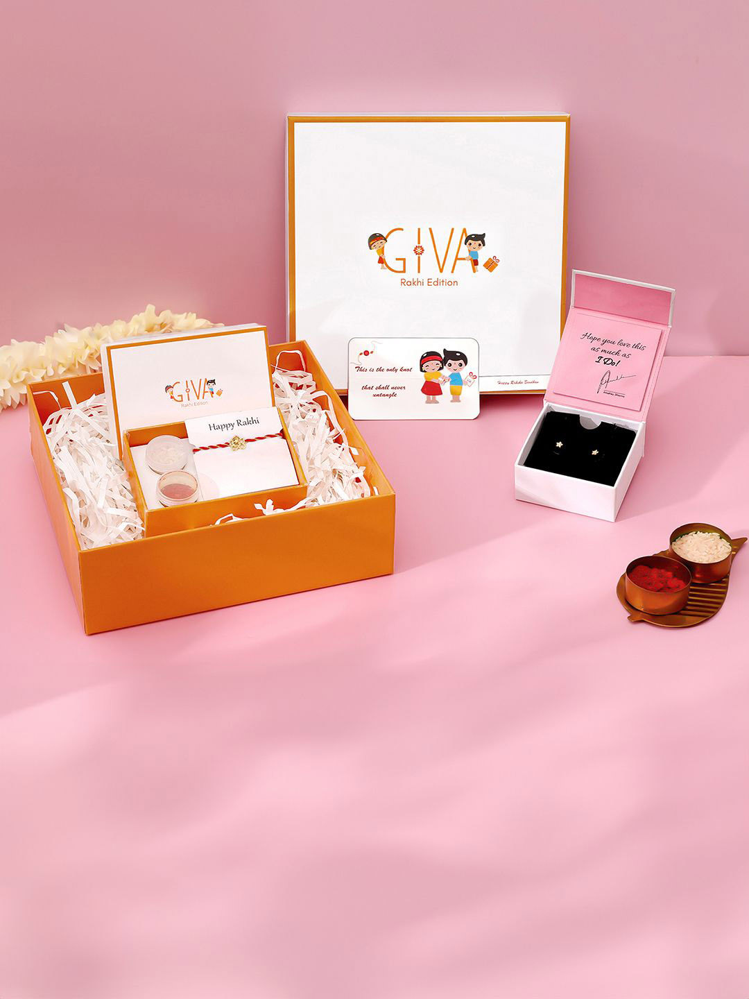 Buy GIVA Set Of 2 925 Silver Gold Plated Ganesha Charm Rakhi With Studs ...