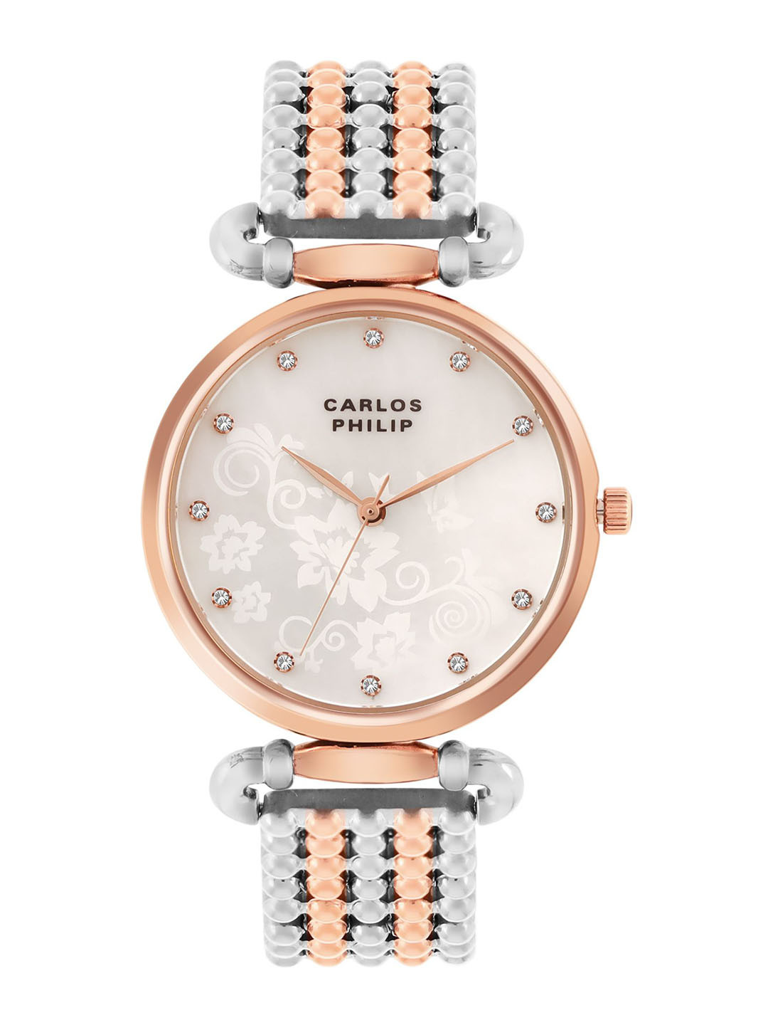 Buy CARLOS PHILIP Men Brass Embellished Dial & Stainless Steel Straps ...