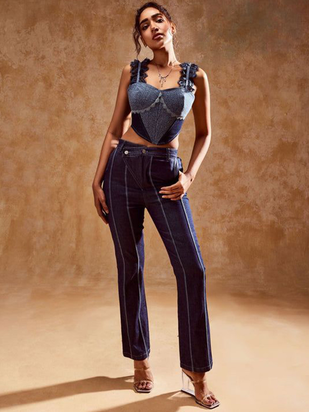 Buy Lea Clothing Co. Women Relaxed Slim Fit High Rise Trousers ...