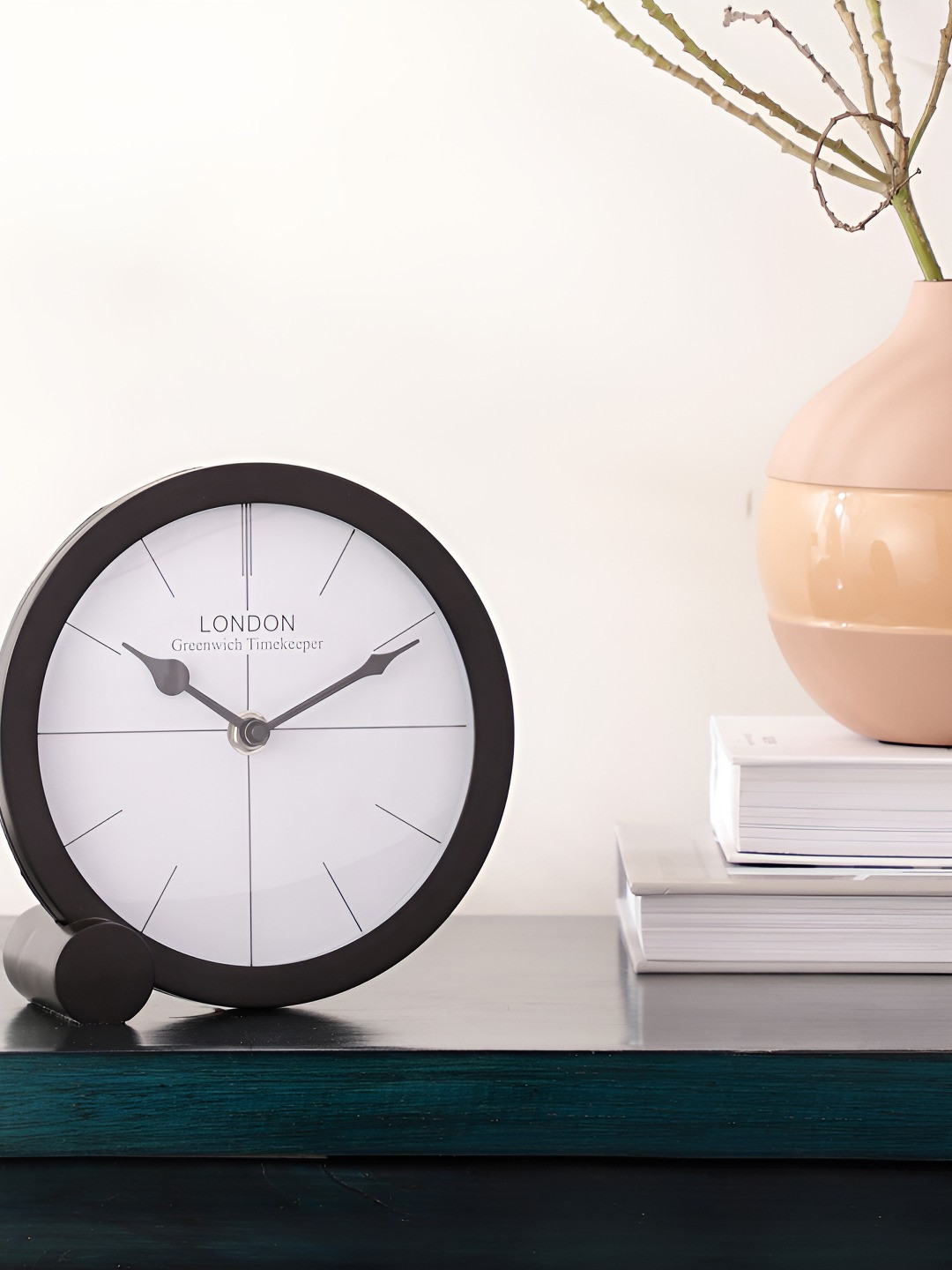 Buy Decor De Maison Black & White Printed Round Contemporary Metal ...