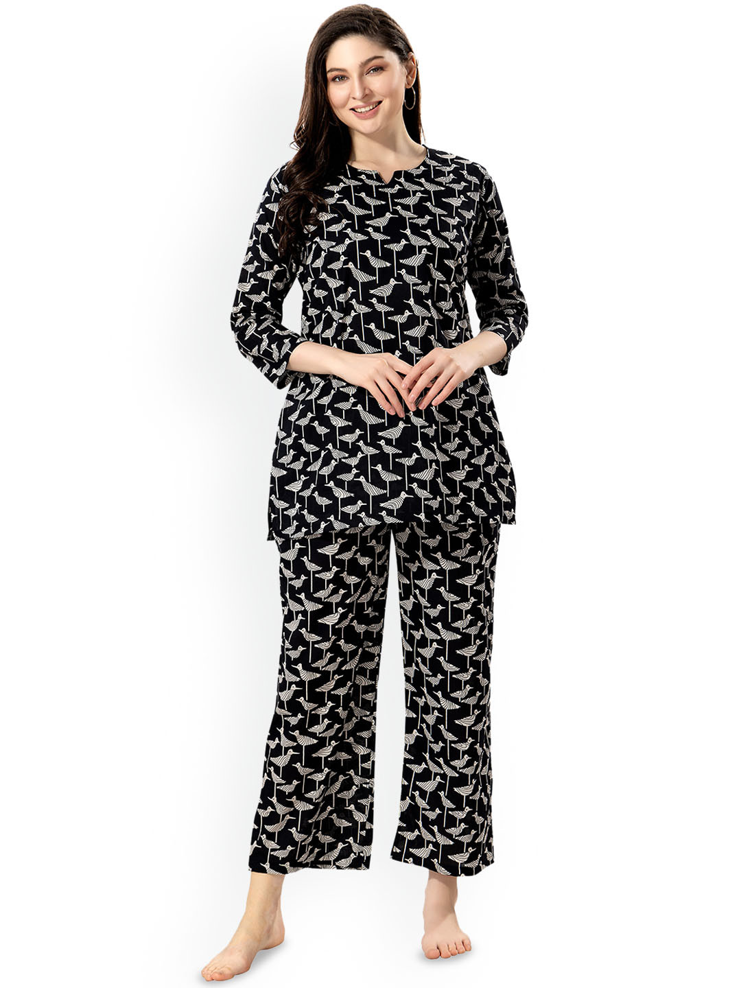 Buy NIGHT FLOSS GraphicPrinted Pure Cotton Night Suit - Night Suits for ...