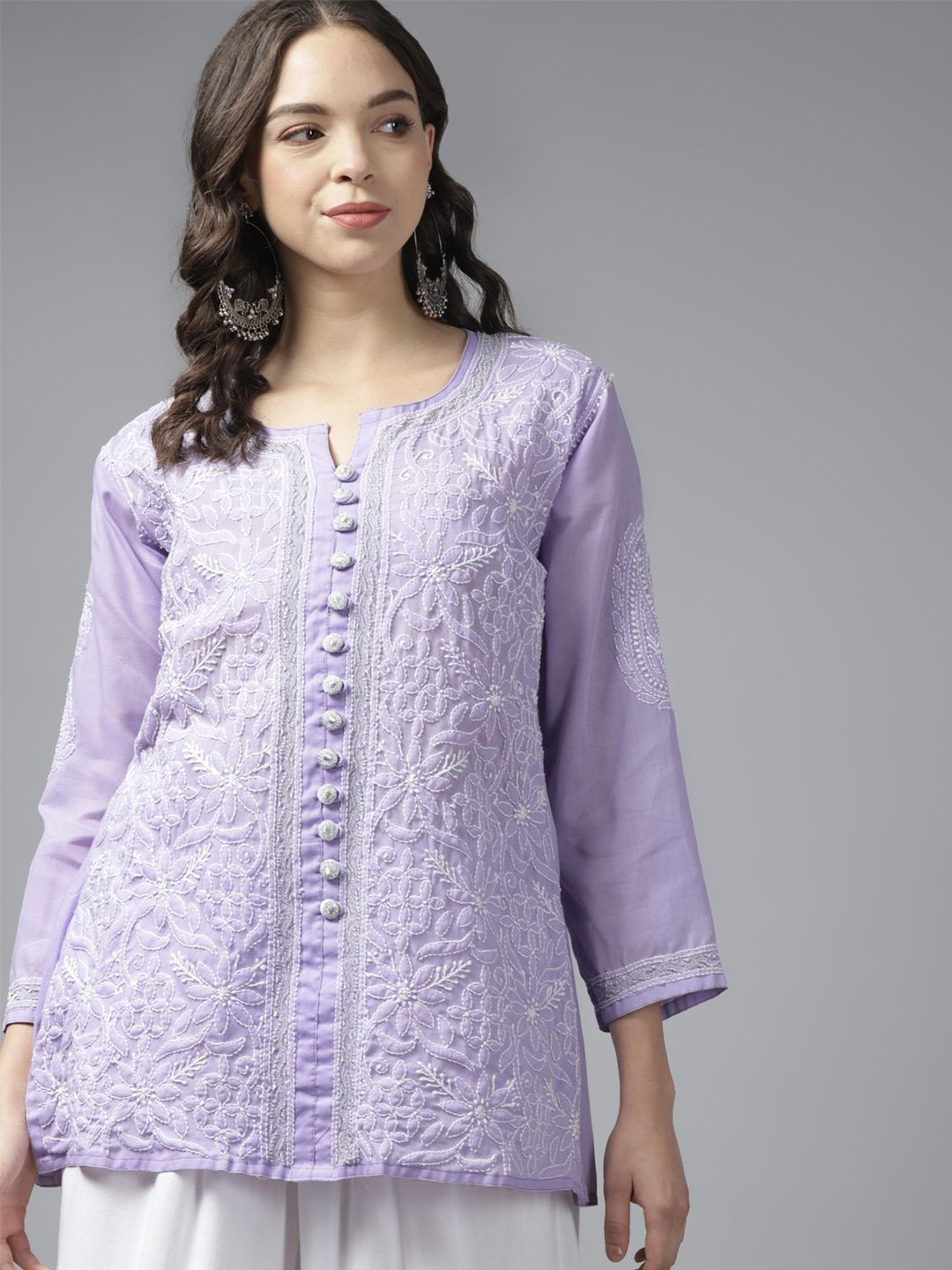 Buy ADA Ethnic Motifs Embroidered Thread Work Pure Cotton Thread Work ...