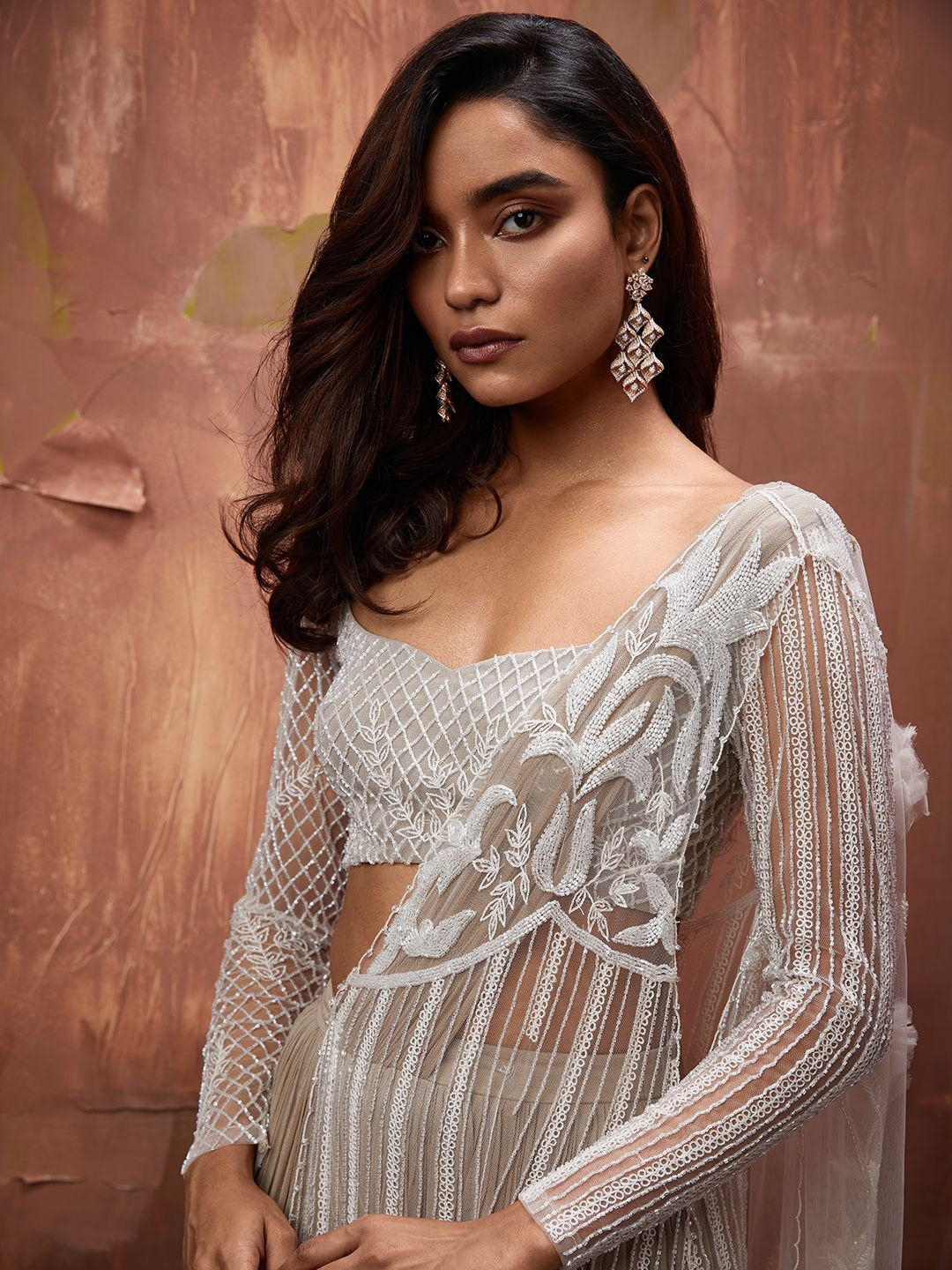 Buy ESHA SETHI THIRANI Embellished Embroidered Ready To Wear Lahenga ...