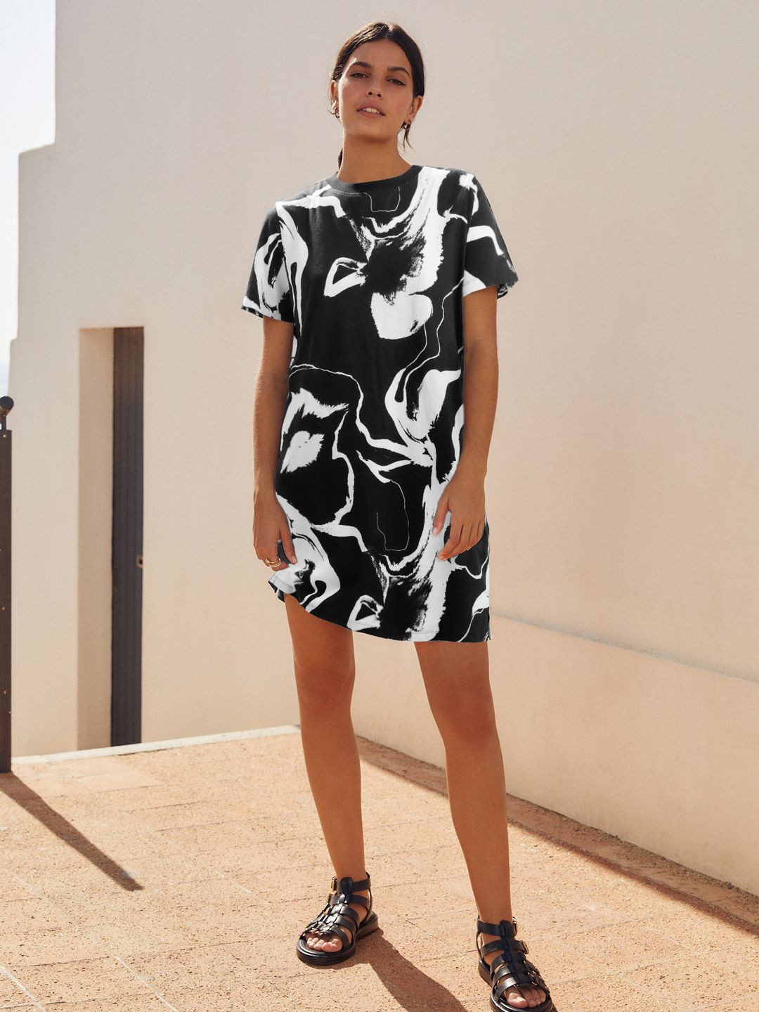 Buy NEXT Printed Pure Cotton T Shirt Dress - Dresses for Women 30284384 ...