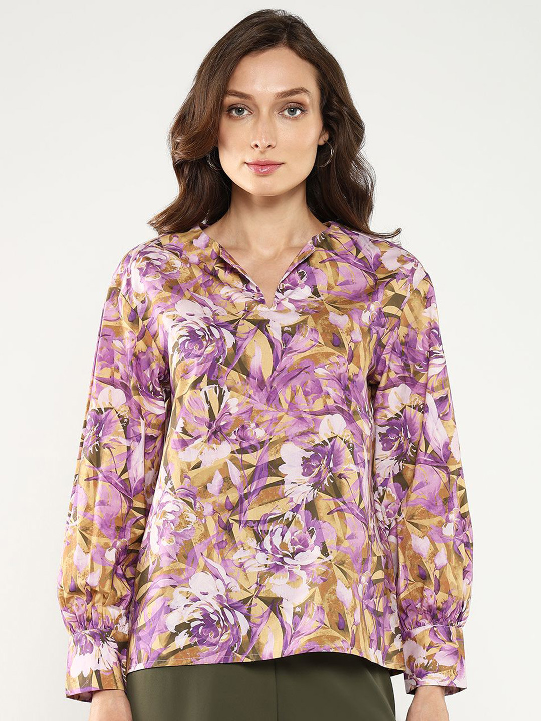 Buy RAREISM Floral Print Cotton Styled Back Top - Tops for Women ...