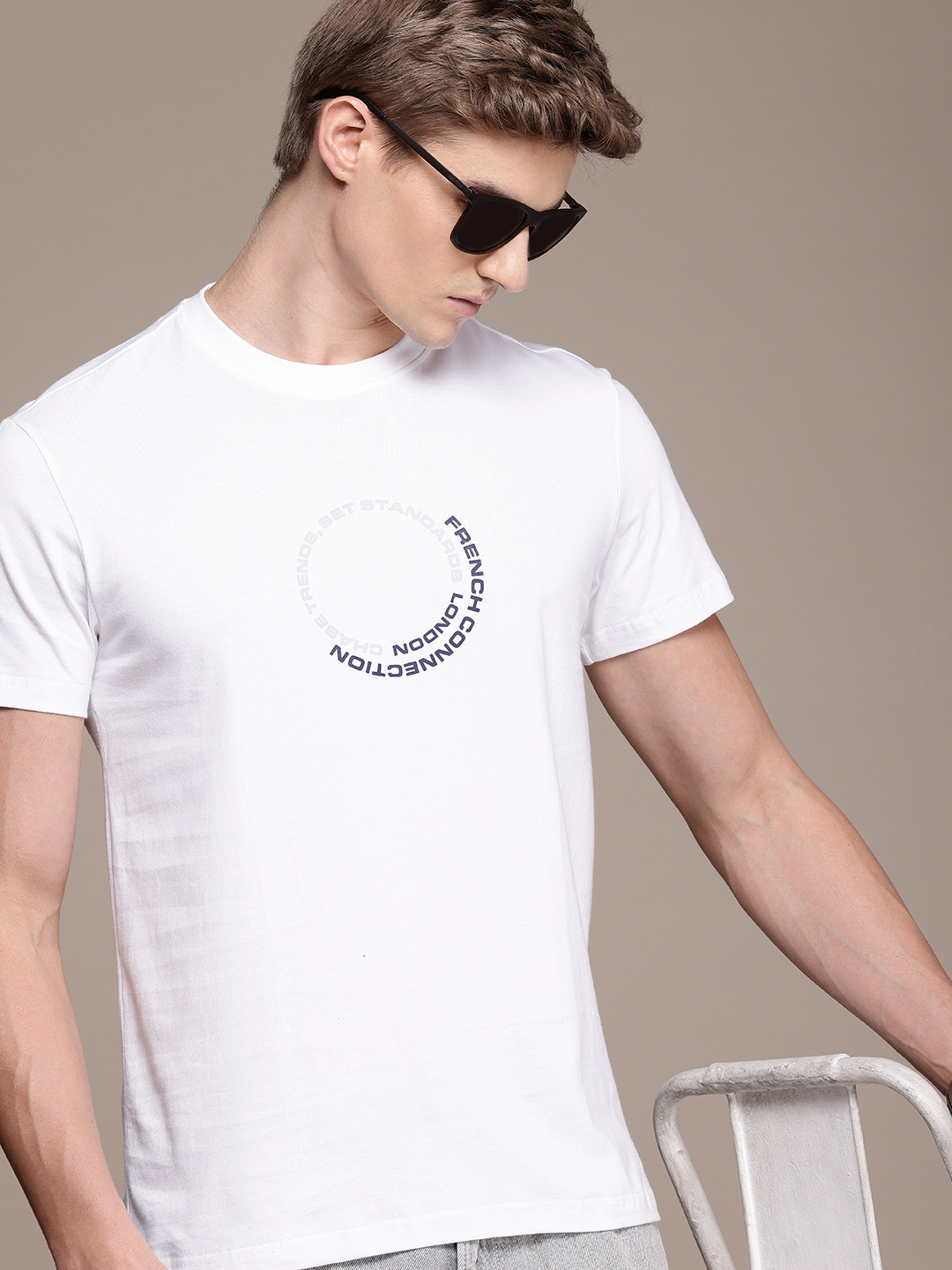 Buy French Connection Men Typography Printed Pure Cotton Bio Finish T ...