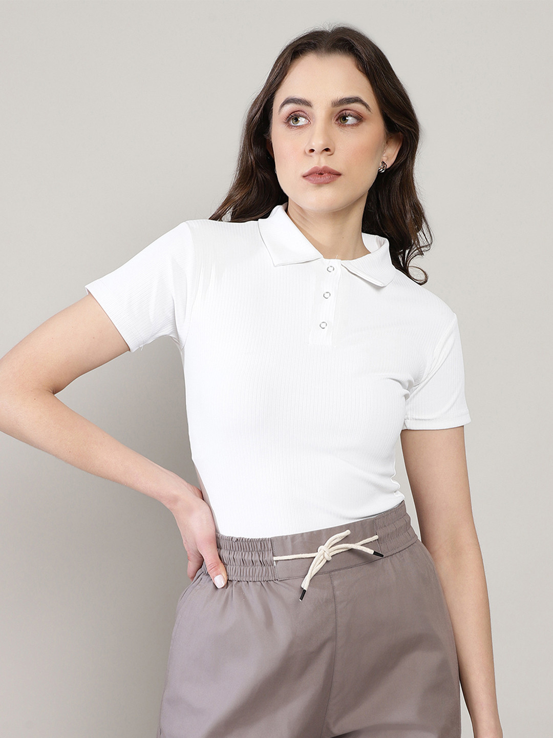 Buy BAESD Striped Sheen Sheer Top - Tops for Women 30287762 | Myntra