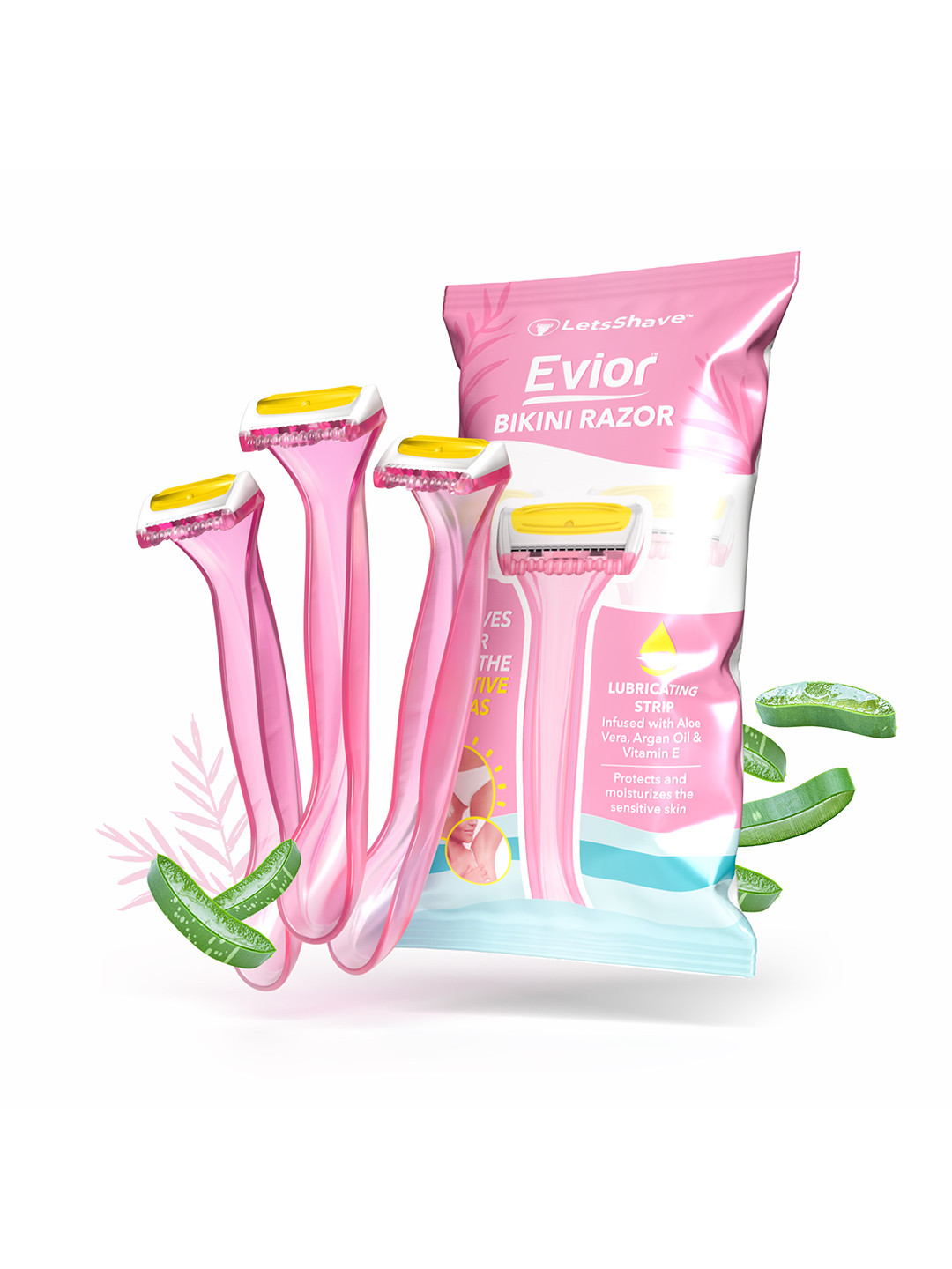 Buy LetsShave Set Of 3 Evior Bikini Line Razor Reusable Painless Razor ...