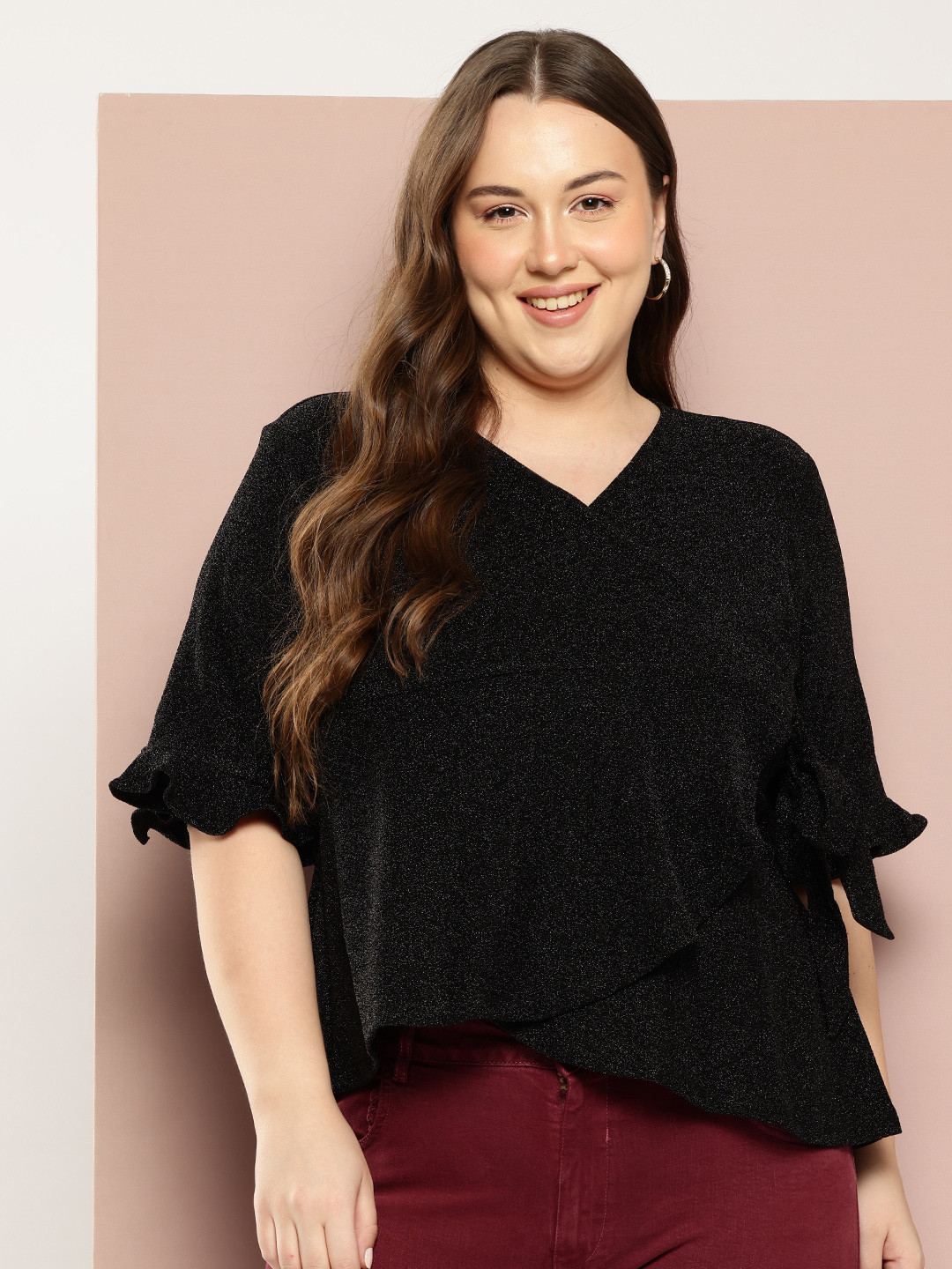 Buy Sztori Plus Size Shimmer Wrap Top - Tops for Women 30290739 | Myntra